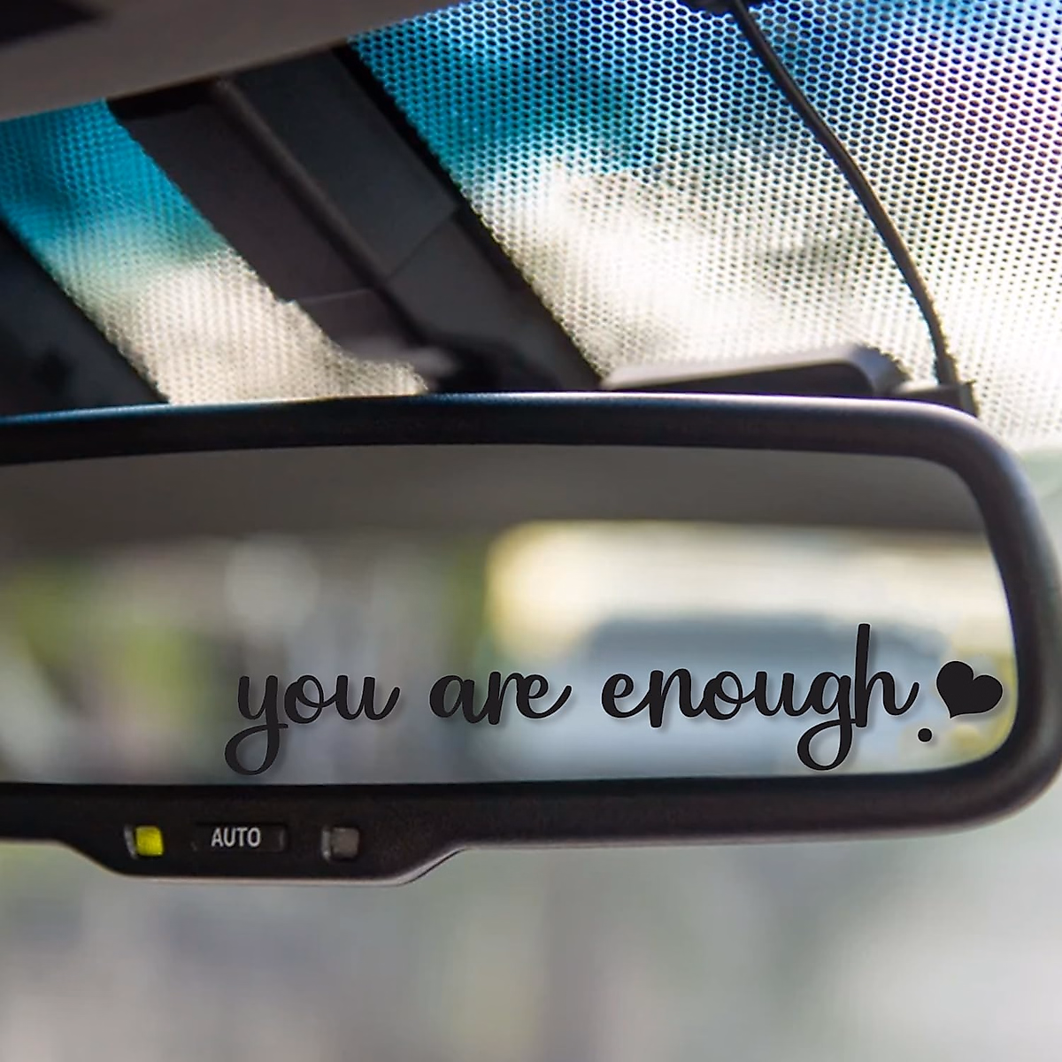 3x You Are Enough Rearview Mirror Decal,Vinyl Car Decals For Women,Vanity Mirror Stickers,Girl Car Decal Gifts,Car Window Decal,Car Mirror Sticker,Car Window Decal, Self Affirmations Decal