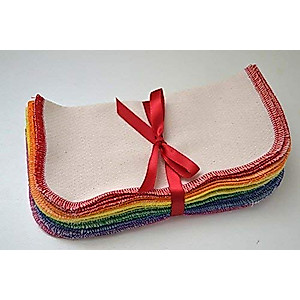 1 Ply Organic Birdseye Washable Baby Wipes 8x8 Inches Set of 20 Rainbow Assortment