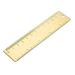 uxcell Straight Brass Ruler 120mm 4 Inches Metric Measurement Tool Drawing Measuring Ruler 1mm Thickness