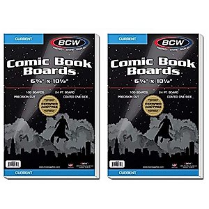 BCW NA Current Comic Book Backing Boards, 200 Count, White