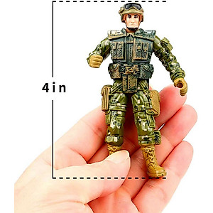 Army Men Action Figures Set, Include 12 Toy Soldiers with Digital Camo and Millitary Weapons-US Army Special Forces Group Toys for Kids Boys, Best Age 4-7 Year Old