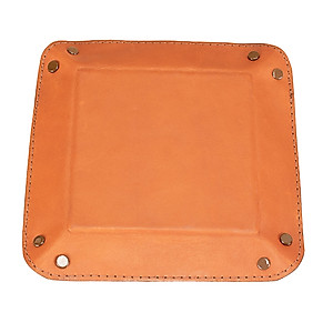 Handmade Genuine Leather Collapsible Dice Tray for Dungeon and Dragons and Other RPG Games (Brown)