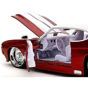1971 Chevy Chevelle SS Candy Red with White Top, White Stripes and White Interior Bigtime Muscle Series 1/24 Diecast Model Car by Jada 35020