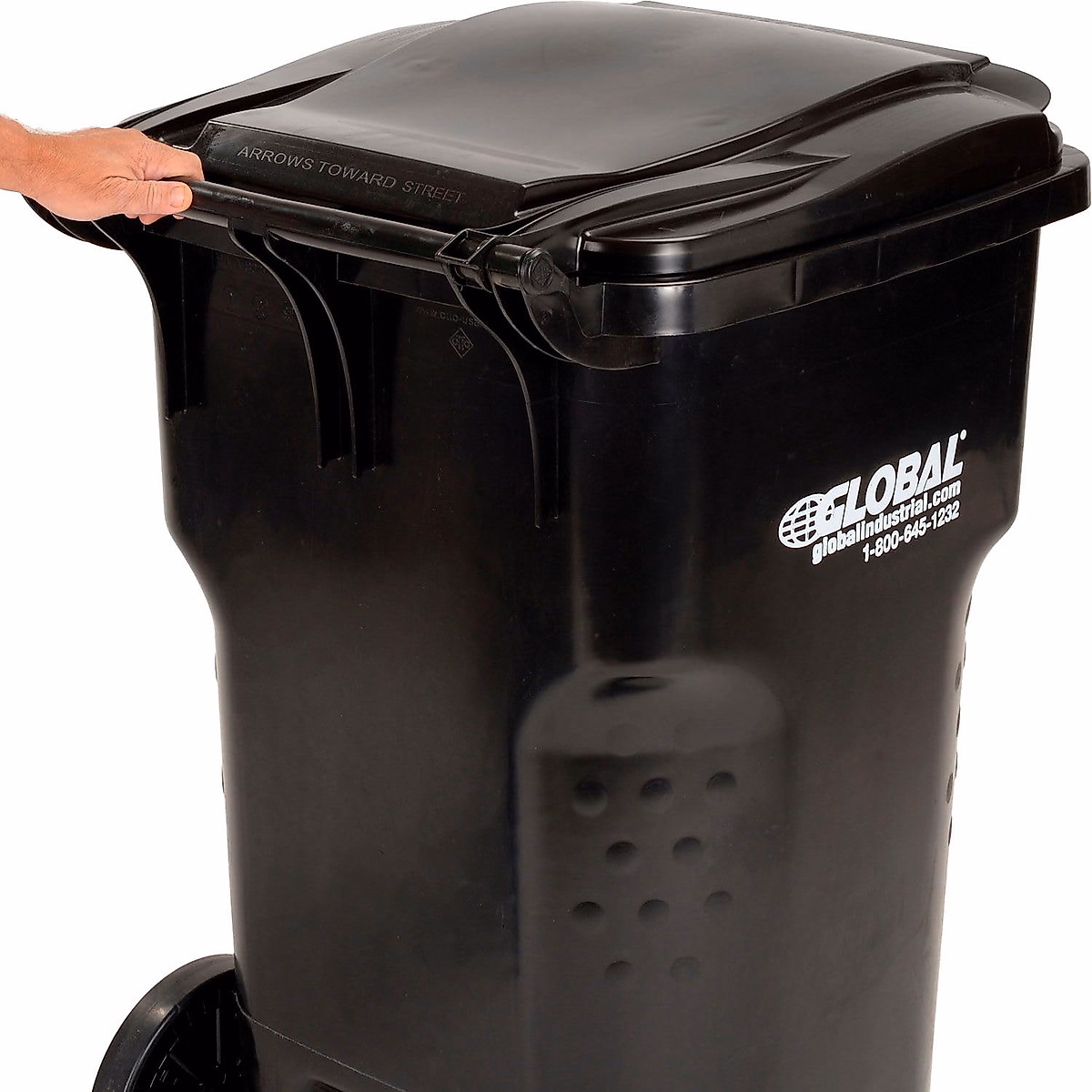 Otto 65-Gallon Mobile Trash Container, Black