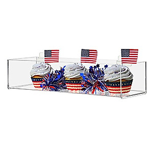 Marketing Holders Slatwall Acrylic Retail Tray 15 Inch Wide x 4 Inch Deep Rectangular One Compartment Lucite Product Merchandise Storage Organizer for Businesses and Shops