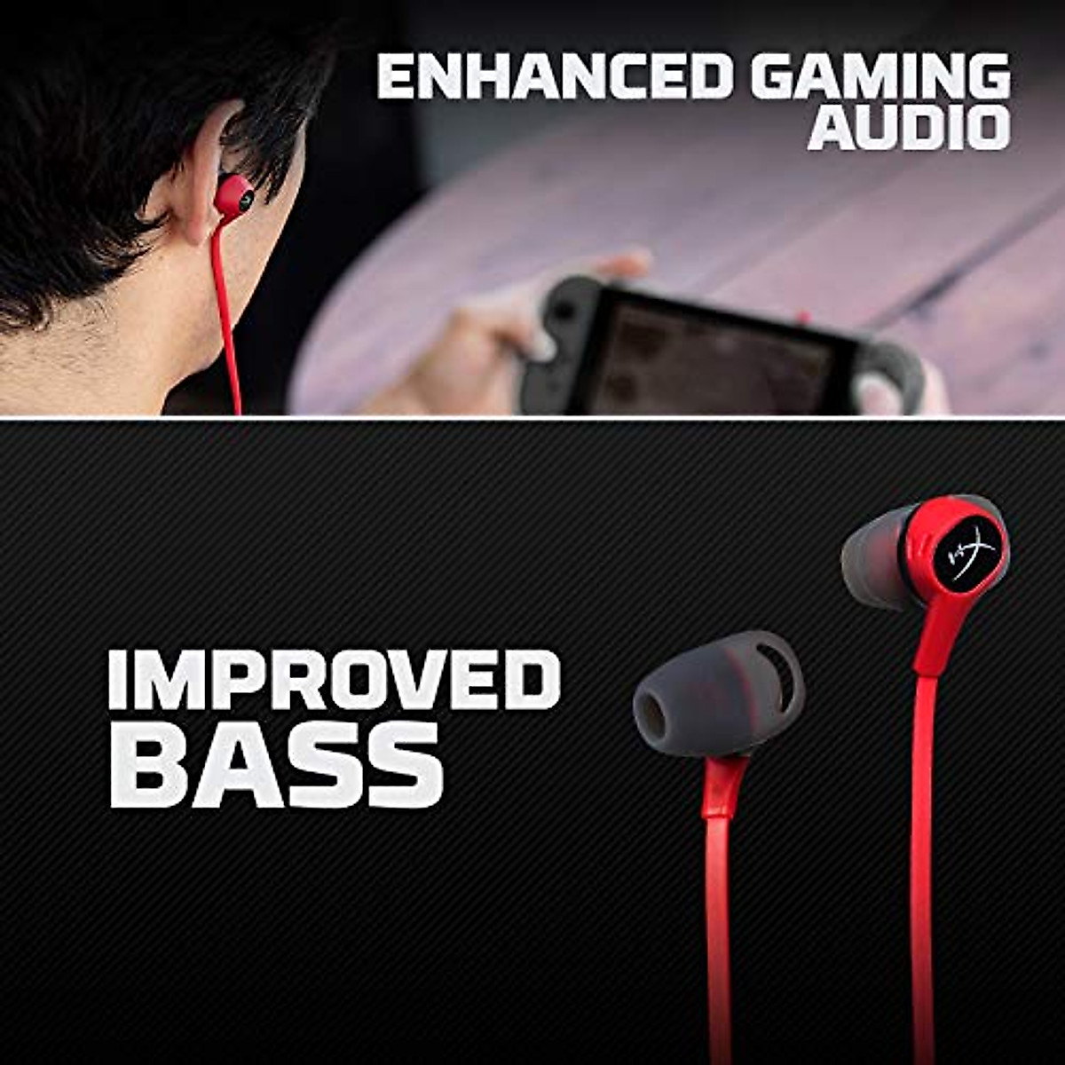 HyperX Cloud Earbuds - Gaming Headphones with Mic for Nintendo Switch and Mobile Gaming