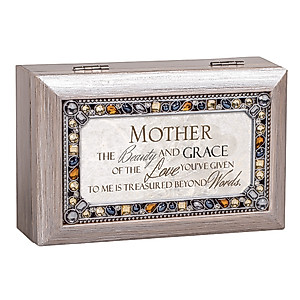 Cottage Garden Mother Beauty Grace and Love Brushed Pewter Jewelry Music Box Plays You Light Up My Life