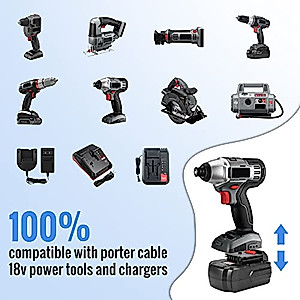 GERIT BATT [Upgraded 3600mAh] 2 Pack 18 Volt Ni-Mh Replacement PC18B Battery Compatible with Porter Cable 18V Battery PC188 PCC489N PC18BLX PC18BLEX Cordless Power Tools Batteries