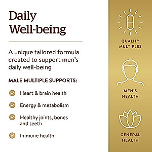 Solgar Male Multiple, 120 Tablets - Multivitamin, Mineral & Herbal Formula for Men - Advanced Phytonutrient - Vegan, Gluten Free, Dairy Free - 40 Servings