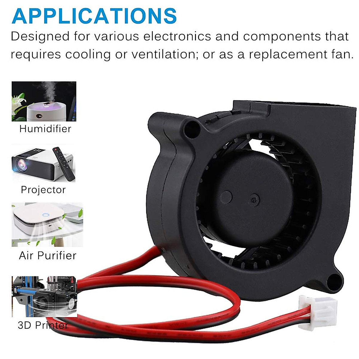 GDSTIME 50mm Turbo Cooling Fan, 12v Blower Fan, 50mm x 20mm DC ...