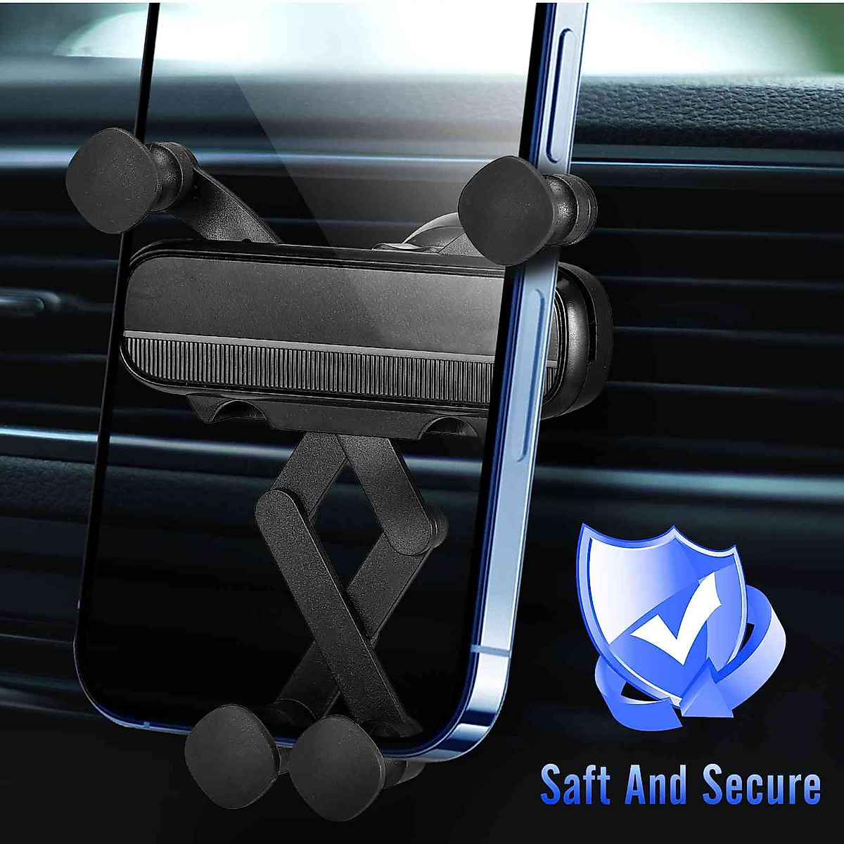 Phone for Car Phone Holder [Upgraded Design] Mini Phone Holder Car for iPhone/Smartphone Air Vent Clip Auto Lock Car Cell Phone Holder Cradle for Realme C15 Qualcomm Edition