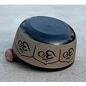 DharmaObjects Yoga Meditation 6 Inches OM Mantra Singing Bowl/Pad/Mallet Gift Set (Black)
