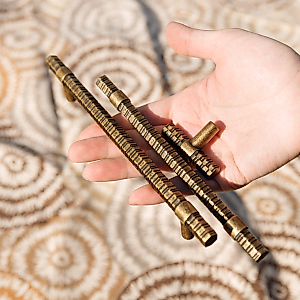 Goo-Ki Antique Brass T Bar Cabinet Pulls/Affordable Luxury Zinc Alloy Cabinet Handles with Knurled/5.04'' (128mm) Hole Center,6 Pack