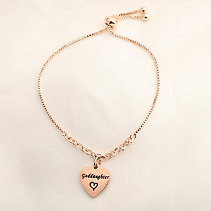 LQRI Godmother Goddaughter Bracelet Christian Baptism Gift for Godmothers Goddaughters Religion Jewelry (goddaughter)