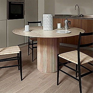 BAYCHEER Round Pedestal Casual Table Simplicity Style Circular Tabletop Dining Room Home Furniture - Wood 27.6" L x 27.6" W x 29.5" H (Table Only)
