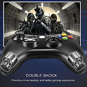 Zexrow Xbox 360 Controller, USB Wired Gamepad Joystick with Improved Dual Vibration and Ergonomic Design for Microsoft Xbox 360 & Slim & PC Windows 7/8/10(Black)
