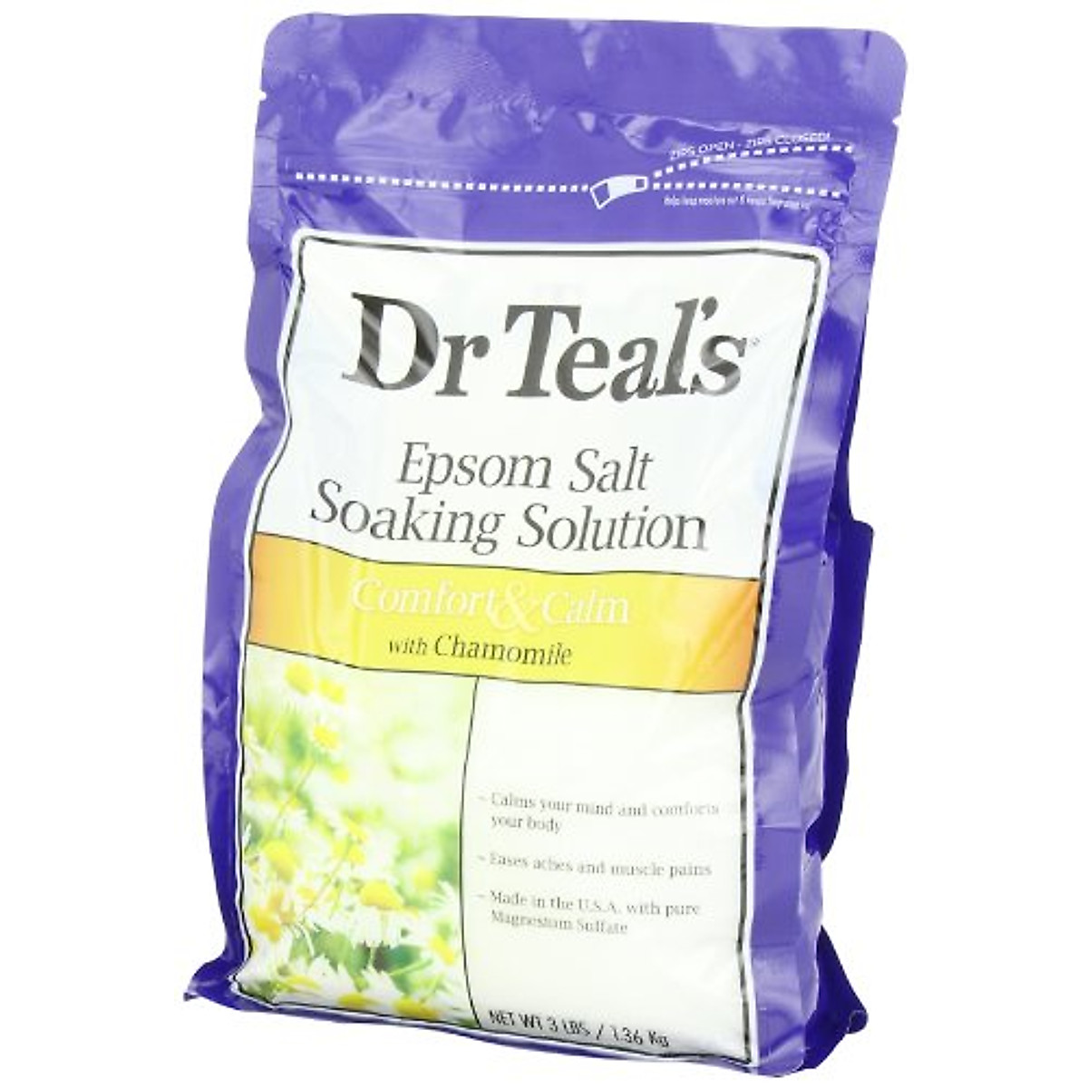 Dr Teal's Epsom Salt Soaking Solution, Chamomile, 48 Ounce(Packaging May Vary)