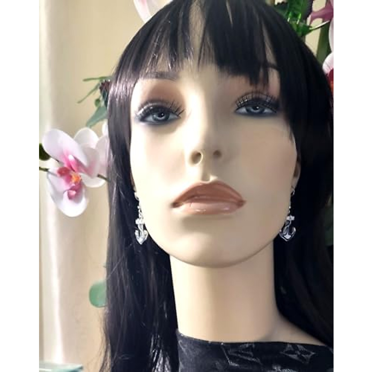 DianaL Boutique Beautiful Silvertone Nautical Anchor Earrings Enameled Gift Boxed Fashion Jewelry