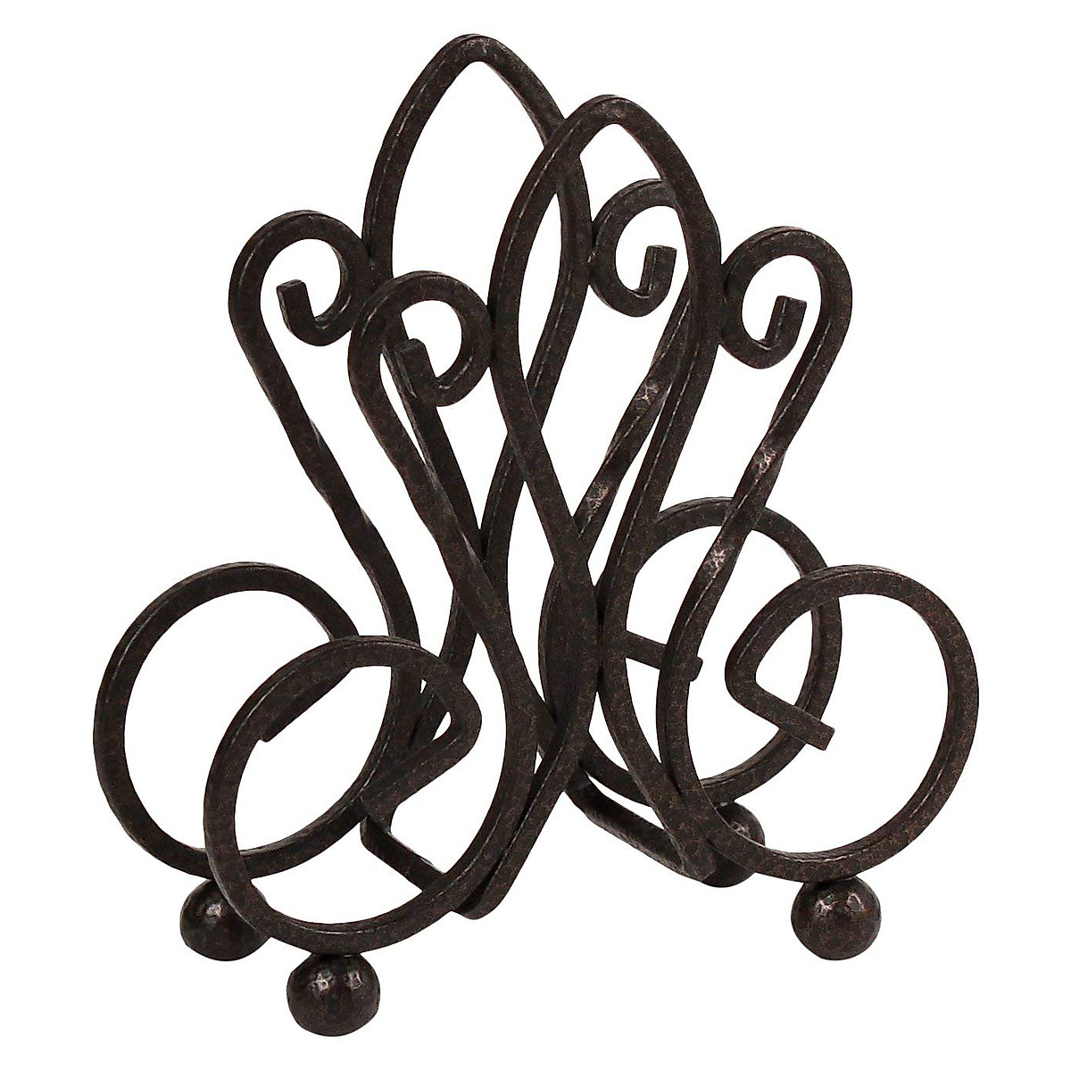 Spectrum Diversified Patrice Vertical Countertops, Dining Table & Kitchen Décor, Stylish Upright Napkin Holder, Small, Hammered Bronze