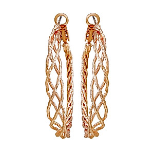 Guess Braided Rose Gold Hoop Earrings