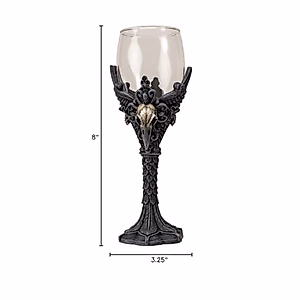 Pacific Giftware Raven Goblet, Gothic Raven Wine Glass