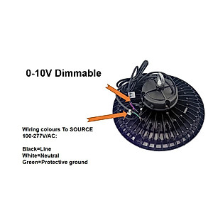 300W UFO LED High Bay Light 6500K 0-10V Dimmable ETL Listed LED Warehouse Light, 300 watt UFO LED Light Fixtures
