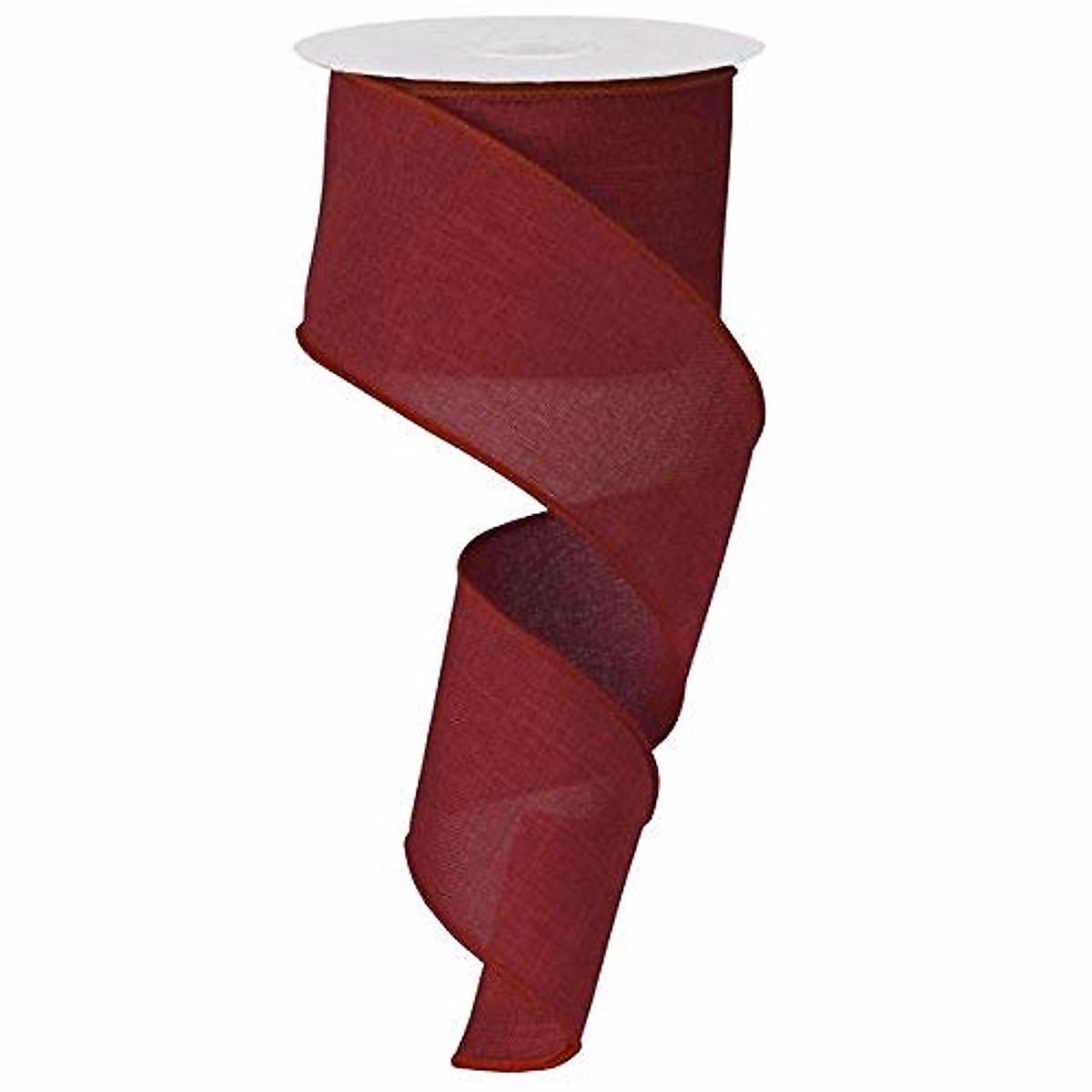 Solid Canvas Wired Edge Ribbon, 10 Yards (Burgundy, 2.5 Inches)