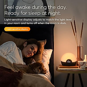Lumie Bodyclock Glow 150 - Alarm Clock Simulates Sunrise & Sunset - Bedside Lamp with Customizable Light Duration - Wake-Up Light, Night Light & Reading Light - with Warm LEDs