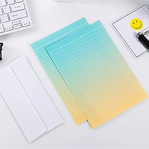 Halloluck 32 Colorful Writing Stationery Paper Letter Writing Paper with 16 Envelope, 4 Styles