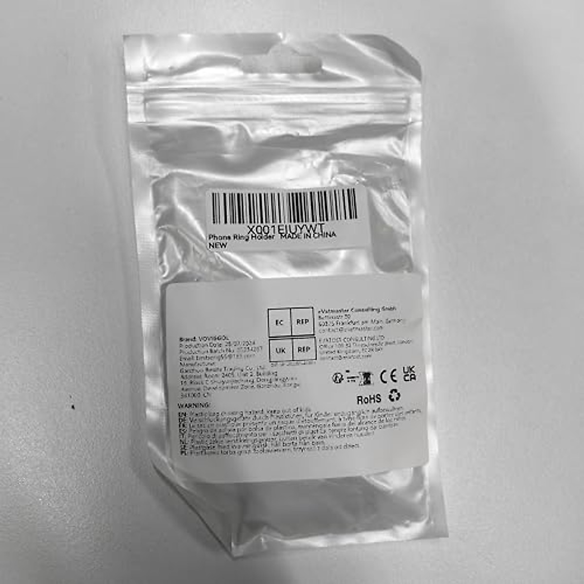 VOVIGGOL Cell Phone Ring Holder Stand 5 Pack，Transparent Phone Ring Holder Finger Kickstand 360° Degree Rotation Clear Phone Ring Grip Compatible iPhone Cellphone Phone Case(Square)