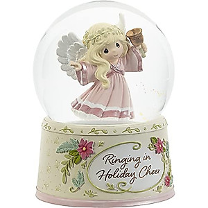 Precious Moments 221104 Ringing in Holiday Cheer Annual Angel Musical Resin/Glass Snow Globe