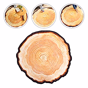 Veemoon Round Area Rugs with Tree Annual Ring Design Living Room Mat Carpet Non Slip Doormat Kitchen Rugs Chair Mats Bathroom Accessories Gifts for Bedroom Floor