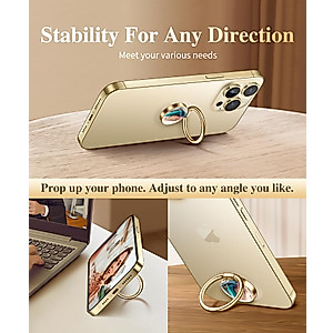 GVIEWIN Marble Cell Phone Ring Holder, Metal Kickstand Grip for Magnetic Car Mount Compatible with iPhone 16 Pro Max/15 Plus/14/13/12 Series & Galaxy S24/S23 Ultra and Other Phones(Drift Sand/Brown)