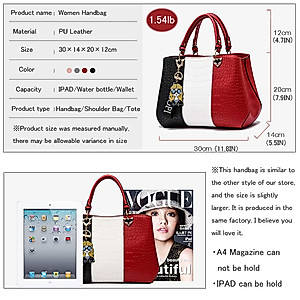Handbags for Women Fashion Ladies Purses PU Leather Satchel Shoulder Tote Bags (Red2)