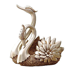 PIBM Stylish Simplicity European-Style Carved Double-Headed Swan Model Wine Wine Rack Retro Old Bar Restaurant Wine Bottle Rack Home Desktop Porch Ornaments Ornaments Beautiful and Elegant