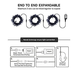 Flacchi White Christmas Lights 82Ft 200 LED Timer 8 Modes Low Voltage String Lights Indoor Outdoor