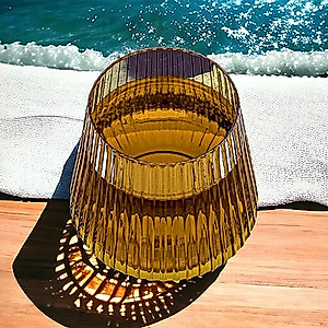 36 count origami ripple Unbreakable Stemless Plastic Wine Champagne Whiskey Glasses Elegant Durable Disposable Indoor Outdoor Ideal for Home, Office, Bars, Wedding, Ribbed 12 Ounce Cups (Clear)