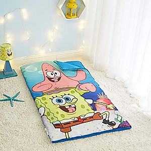 Nickelodeon Spongebob Squarepants Sling Bag and Cozy Lightweight Sleeping Bag, 46” L x 26” W, Ages 3+