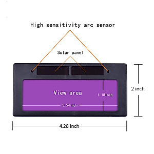 2-Pack Solar Auto-Darkening welding mask Filter Lens, automatic darkening horizontal filter, welding front cover mask goggles lens, 3/11， 4-1/4"X 2"