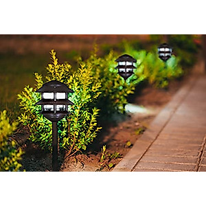 NUVO SF76/632 One 2 Louver Hood Outdoor Pagoda Landscape Pathway Light, 2 Tier-Small, Old Bronze