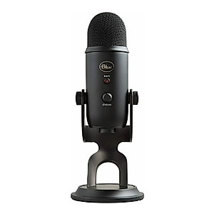 Blue Microphones Yeti (Blackout) Professional Multi-Pattern USB Microphone Bundle with Pop Filter (2 Items)