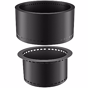 VEVOR Smokeless Fire Pit, Carbon Steel Stove Bonfire, Large 13.5 inch Diameter Wood Burning Fire Pit, Outdoor Stove Bonfire Fire Pit, Portable Smokeless Fire Bowl for Picnic Camping Backyard Black