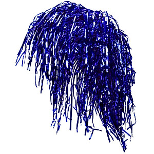 Tinsel Wigs, 6-Pack - Fake Foil Hair Props - Halloween, Events, Arts & Crafts (Blue)