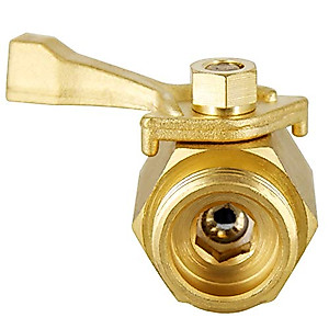 Twinkle Star Super Heavy Duty 3/4" Brass Shut Off Valve Garden Hose Connector, TWIS3005