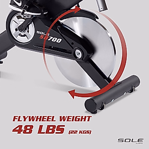 SOLE Fitness SB700 Light Upright Indoor Stationary Bike, Home and Gym Exercise Equipment, Smooth and Quiet, Versatile for Any Workout, Bluetooth and USB Compatible (Last Gen Model)