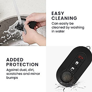 kwmobile Silicone Key Fob Cover Compatible with Fiat Lancia 3 Button Car Flip Key - Italy Green/Red/Black