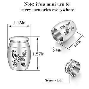 1.57 Inches Small Keepsake Urn for Human Ashes Butterfly Mini Urn Stainless Steel Ashes Holder Small Ash Urn