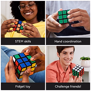 Rubik's Cube, Re-Cube, The Original 3x3 Cube Made with 100% Recycled Plastic 3D Puzzle Fidget Cube Stress Relief Travel Game, for Ages 8+