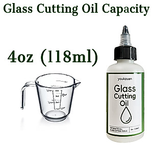 youkzuan Glass Cutting Oil, 4 oz Suitable to All Glass Cutting Tools, Glass Cutter Oil for Stained Glass, Glass Bottles, Tile Cutter, Mosaic, and Mirrors