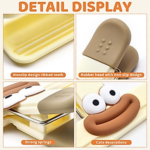 Lxuraduy 6 Pack Chip Clips, 6 Styles of Cute Chip Clips, Food Clips, Wide Foods Snacks Bag Paper Clips, Cute Tight Seal Grips